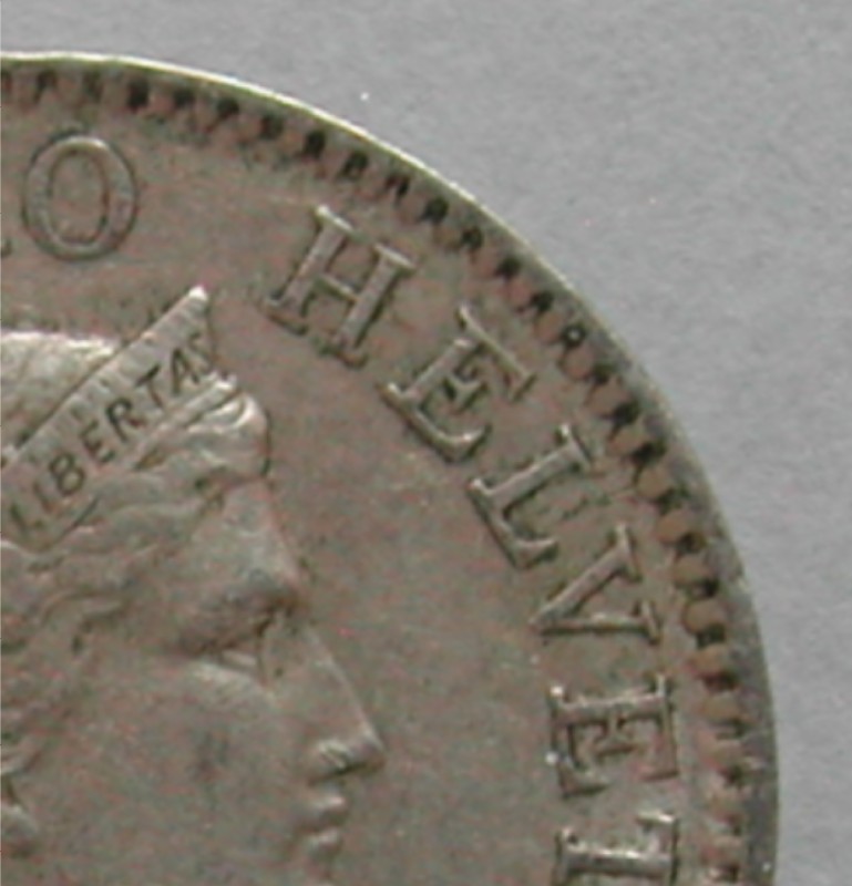 5 RAPPEN 1955, CuNi, ABART: ca 45° verdreht + St. Riss AS,ss ...