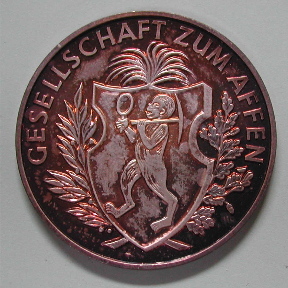 BE, ZUNFTMEDAILLE ZUM AFFEN, SILBER, unz – Numismatik Beat A. Klein