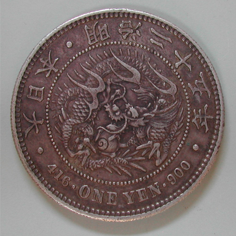 JAPAN, IMP. MIJI, 1 YEN Y 25 (1892), SILBER 900, vz – Numismatik Beat A ...